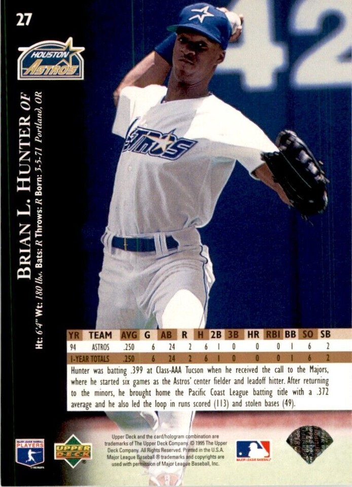 1995 Upper Deck Brian L. Hunter Baseball Cards #27 | eBay