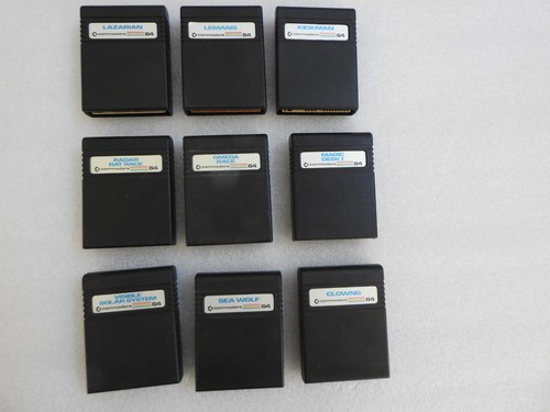 Commodore 64 C64 Cartridge Game Bundle Lot of 9 Cleaned / Tested ...