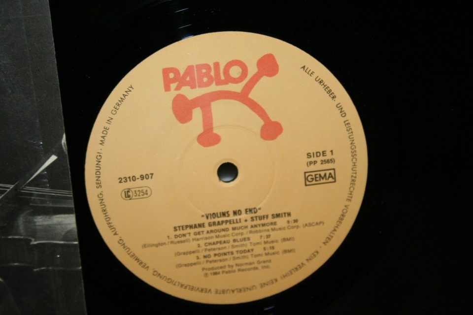 STEPHANE GRAPPELLI & STUFF SMITH Violins No End LP Pablo OSCAR PETERSON ...