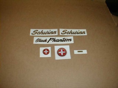 Schwinn Approved Black Phantom Bicycle Decal Set Mint Complete | eBay