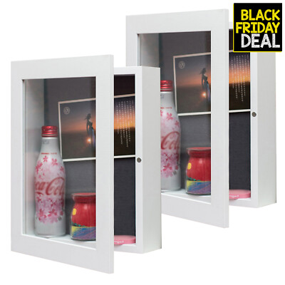 2 Pack Shadow Box Frame Display Case 2-inch Depth for 8x10.5 Gift ...