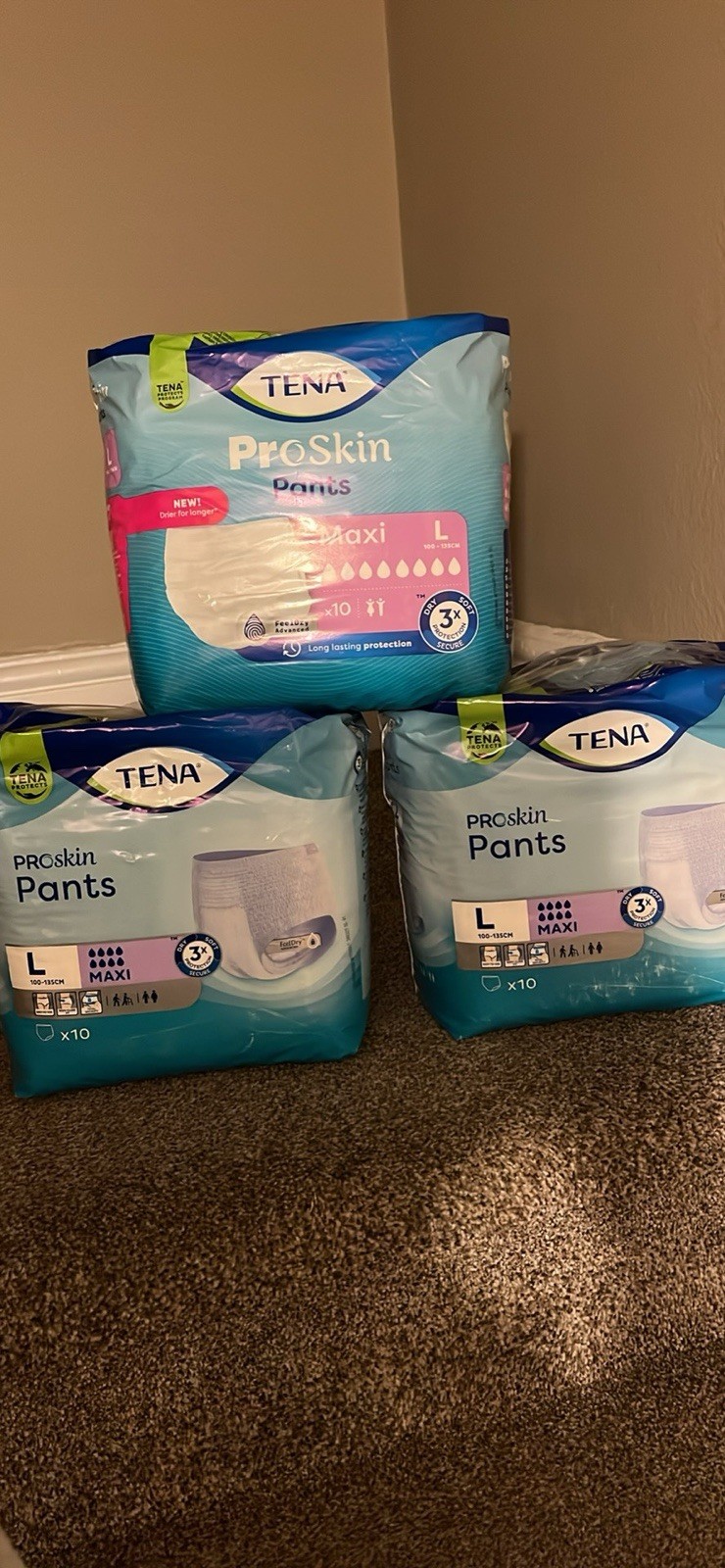 3 x Tena Pants , Size L (100-135 cm) maxi absorbance for Adults | eBay UK