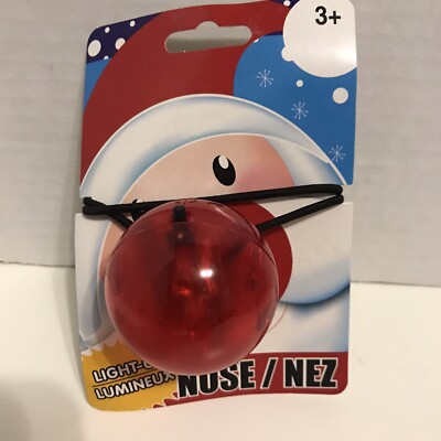 Rudolph Light-Up Red Nose with Elastic Strap Ages 3+ | eBay