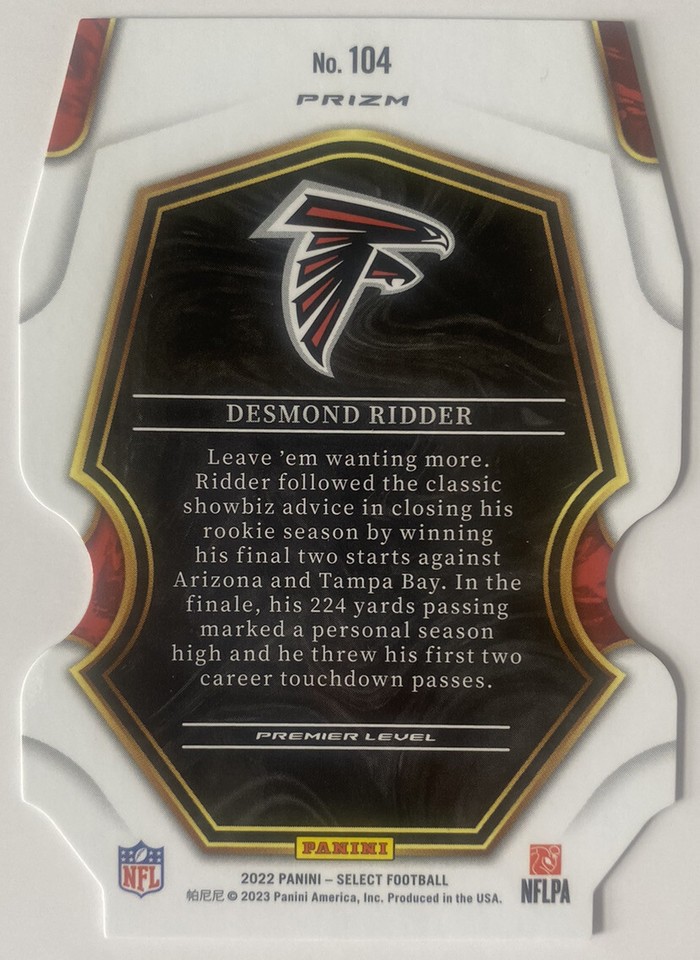 DESMOND RIDDER RC 2022 SELECT PREMIER LEVEL RED & BLUE PRIZM DIECUT ...