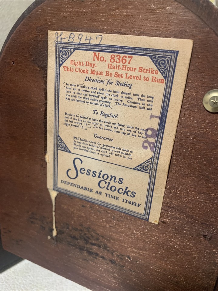 Antique Sessions Parlor Kitchen Mantle Clock with chime No. 8367 (21.5 ...