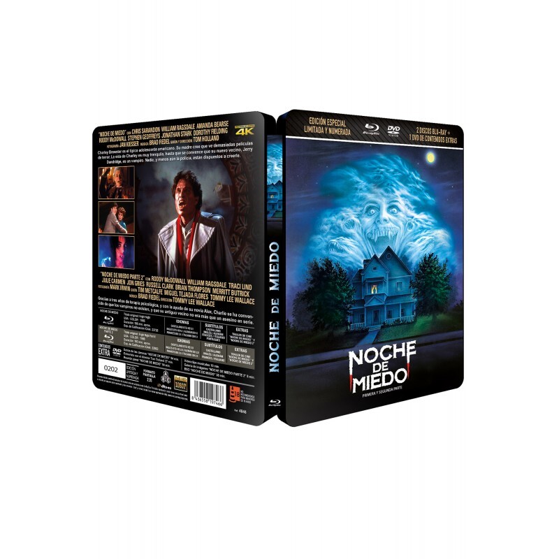 FRIGHT NIGHT 1 & 2 II *STEELBOOK / 3 Discs / Remastered 4K / NEW Reg ...