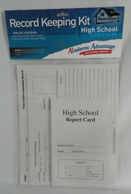 Record Keeping Kit, High School 4 Report Cards & 1 Homeschool ...