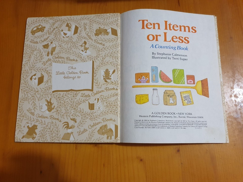 Ten Items Or Less. A Little Golden Book. Stephanie Calmenson. 1985. | eBay