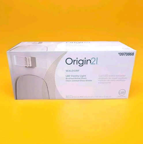 Origin 21 allen + roth Waldorf 18" Vanity Light Brushed Nickel Modern ...