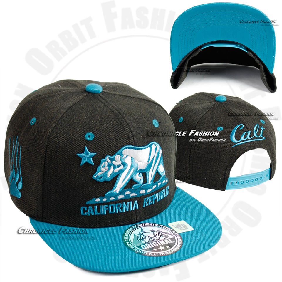 Baseball Cap California Republic Cali Bear Embroidered Snapback ...