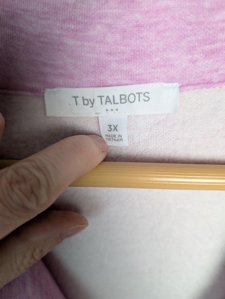 T By Talbots Shirt Womens 3X Pink V Neck Long Sleeve Jersey Knit Top ...