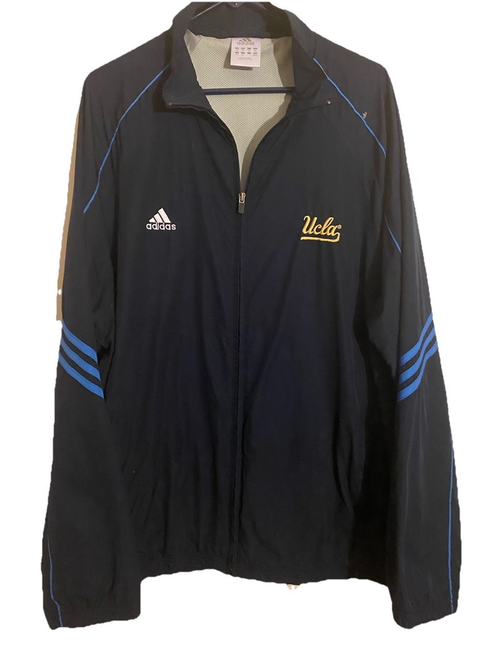 UCLA Adidas Windbreaker Jacket Mens 2XL Blue Long Sleeve Full Zip ...