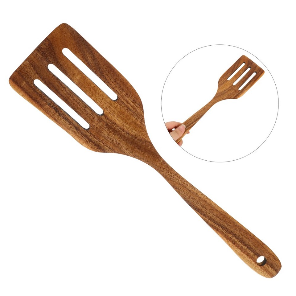 Kitchen Food Turner Small Wood Slotted Turner Multi-purpose Food ...