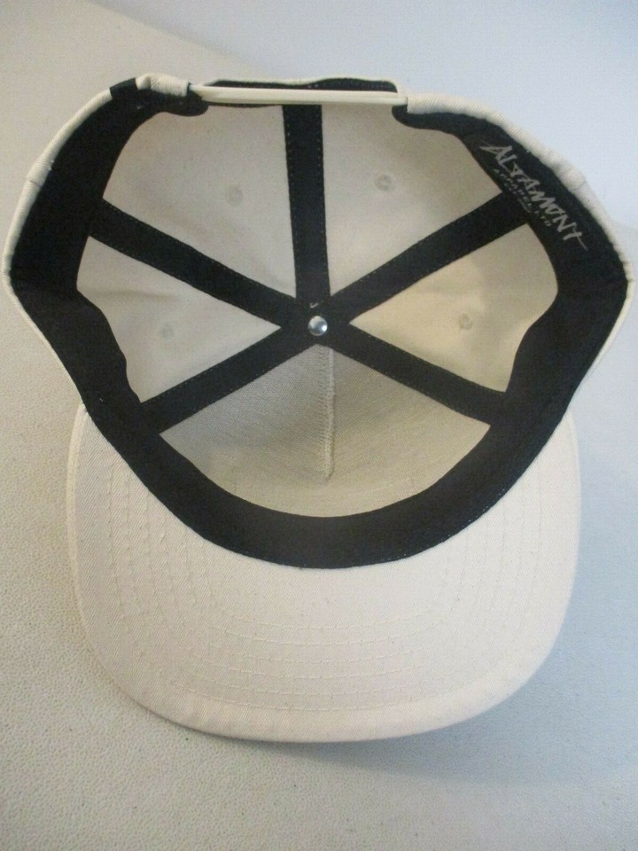 Altamont Apparel Snap-back Hat w/ Logo Patch in Bone Color and Black | eBay