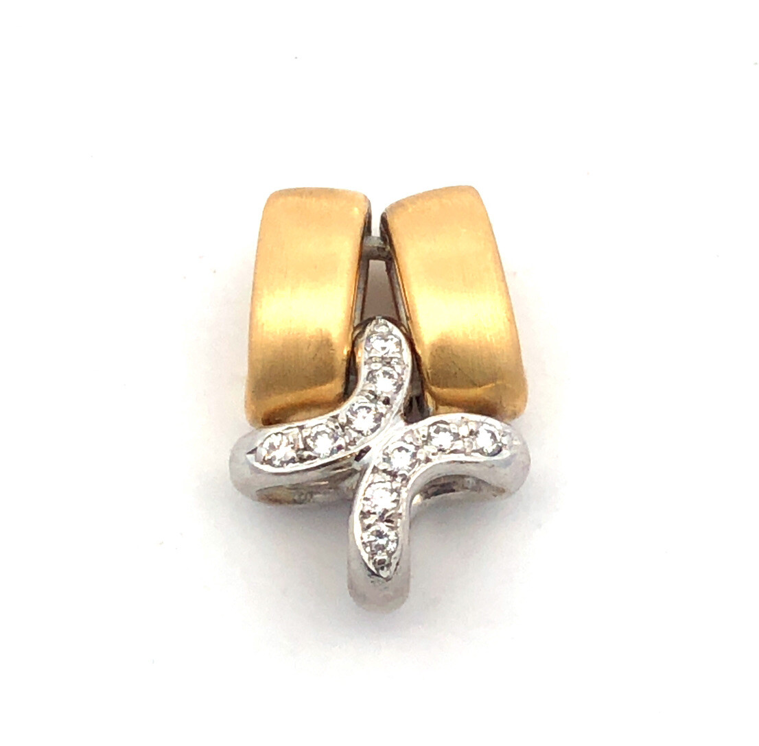 14K Yellow White Gold Diamond X Criss Cross Two-Tone … - Gem