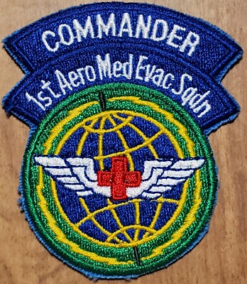 USAF US Air Force 1st Aeromedical Evac Squadron 'COMMANDER' color Patch ...
