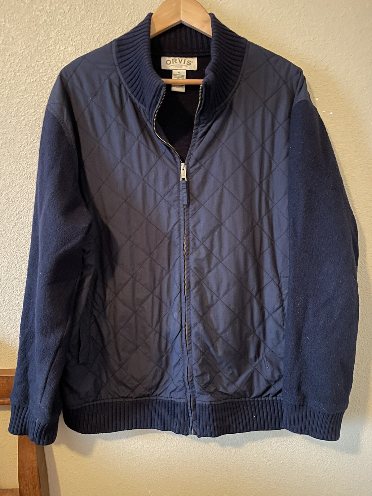 Orvis Classic Collection Quilted Navy Wool. Full Zip … - Gem