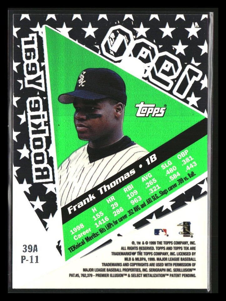 1999 Topps Tek #39a Frank Thomas Pattern 11 | eBay