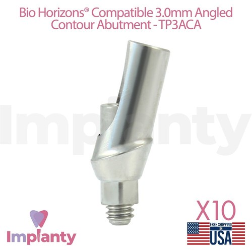 10x Dental Angled Contour Prosthetic 15° BioHorizons® Compatible 3.0mm ...