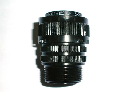 CAR3106A22-9P Cannon Connector 3 Pin Male STRT Plug w/ Black Zinc ...