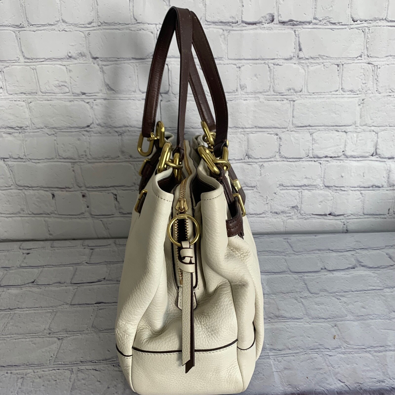 Coach Chelsea Jayden Ivory Leather Satchel Handbag Ca… - Gem