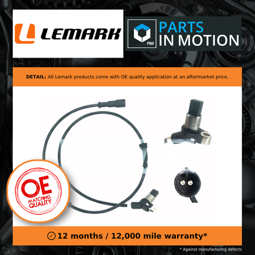 ABS Sensor fits VW CORRADO 53I 2.9 Rear 91 to 95 ABV Wheel Speed Lemark ...