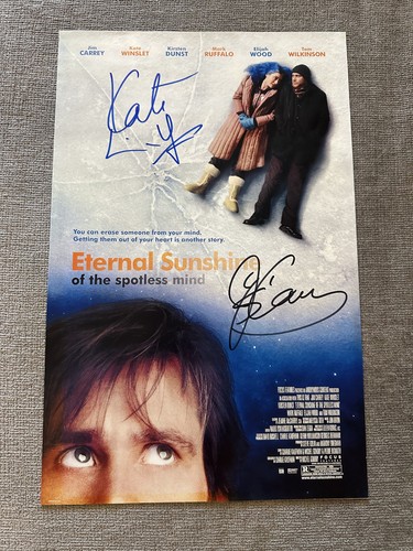 Jim Carrey Signed Eternal Sunshine Poster w/ Kate Winslet Autograph w ...