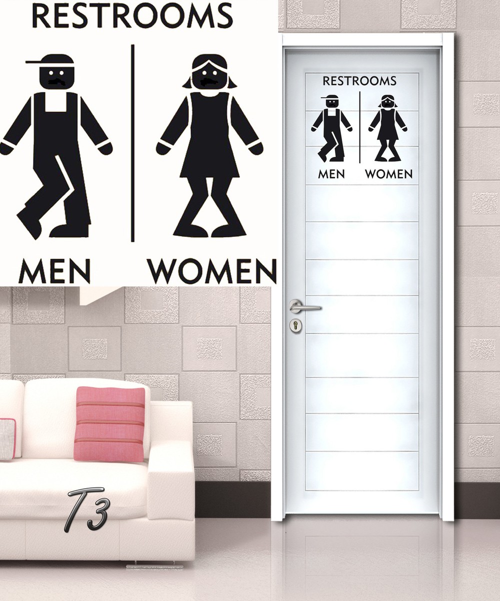 Gym Restroom Signs JOYRESIDE Men Women Weight Unisex Restroom Bathroom