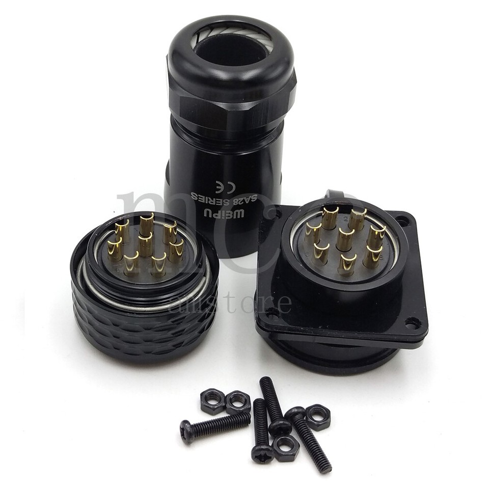 SA28 WEIPU 8Pin Panel Mount Waterproof Aviation Cable Connector Plug ...