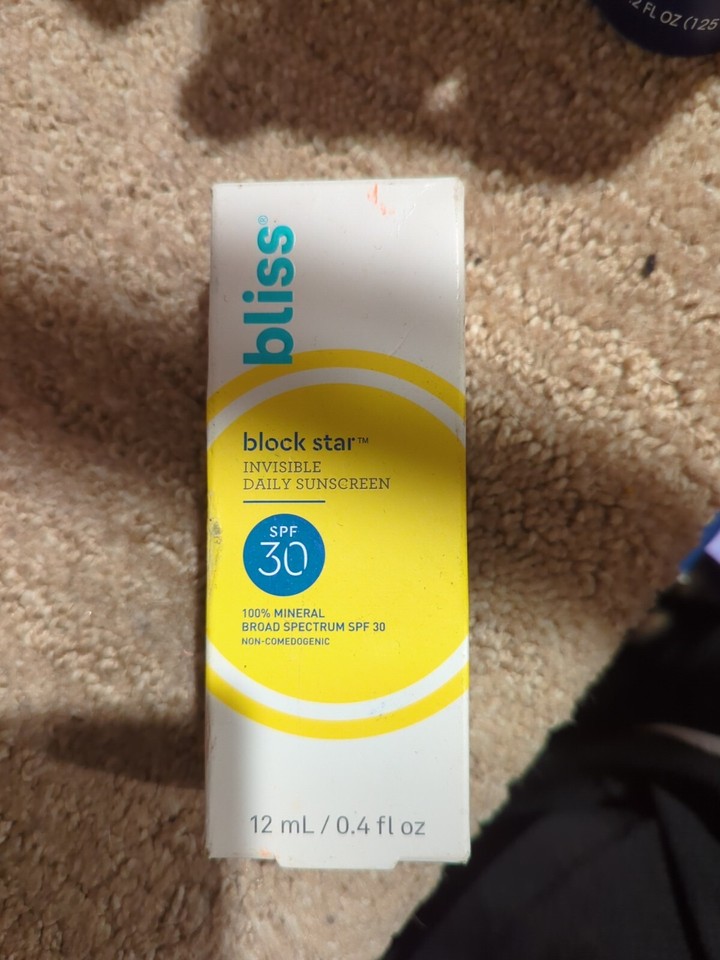 Bliss Block Star Invisible Daily Sunscreen SPF 30 12 mL /0.4fl oz EXP 5 ...