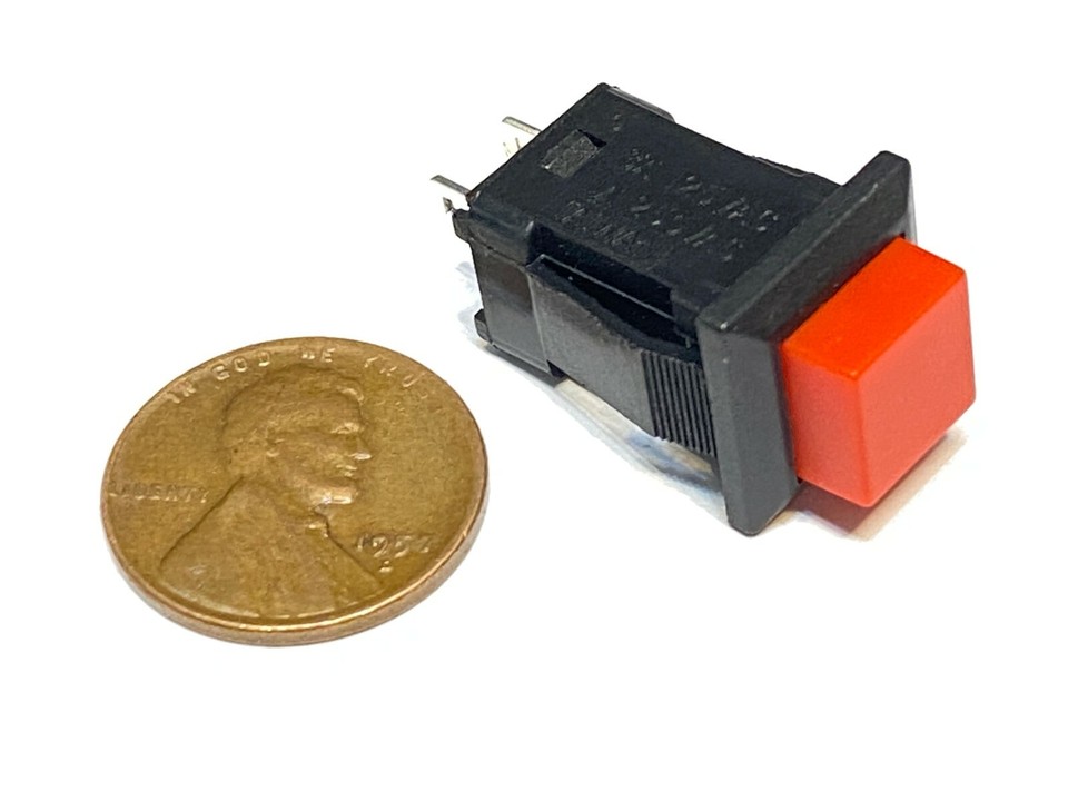 5 Pieces square RED push button switch Latching latch normally open N/O ...