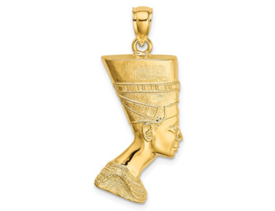 14K Yellow Gold Egyptian Nefertiti Charm Pendant (NO CHAIN) | eBay
