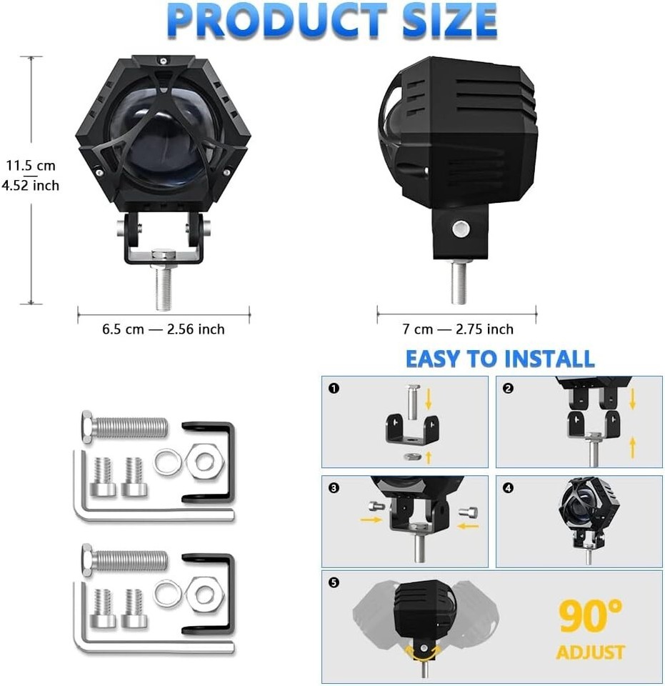 2inch Led Light Pods Strobe Driving Fog Lights for Motorcycle ATV UTV ...