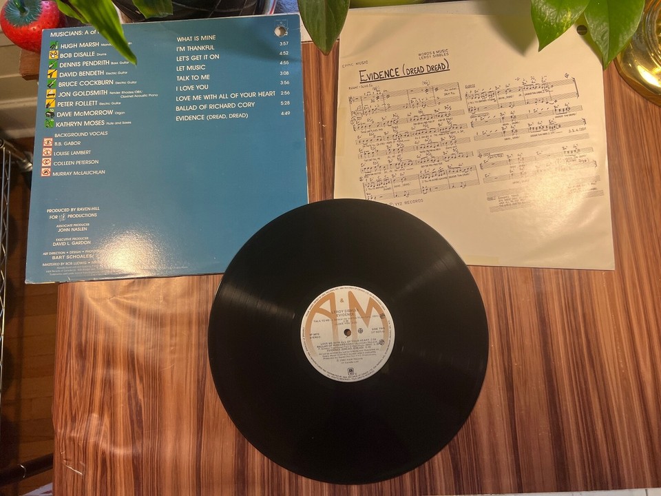 Leroy Sibbles Evidence LP Vinyl Record Reggae Pop 1982 80's A&M Records ...