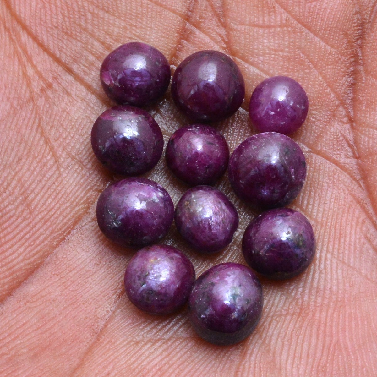 11 Pcs Natural Ruby Unheated 7mm-9mm Cabochon Huge Size Gemstones Lot ...