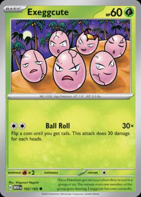 Pokemon Exeggcute (102/210) 151 NM REVERSE HOLO | eBay