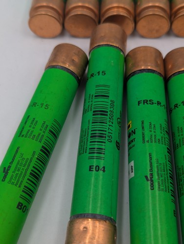 Bussmann 15A Fuses FRS-R-15 Class RK5 Dual Element, Used/Open Box, Lot ...