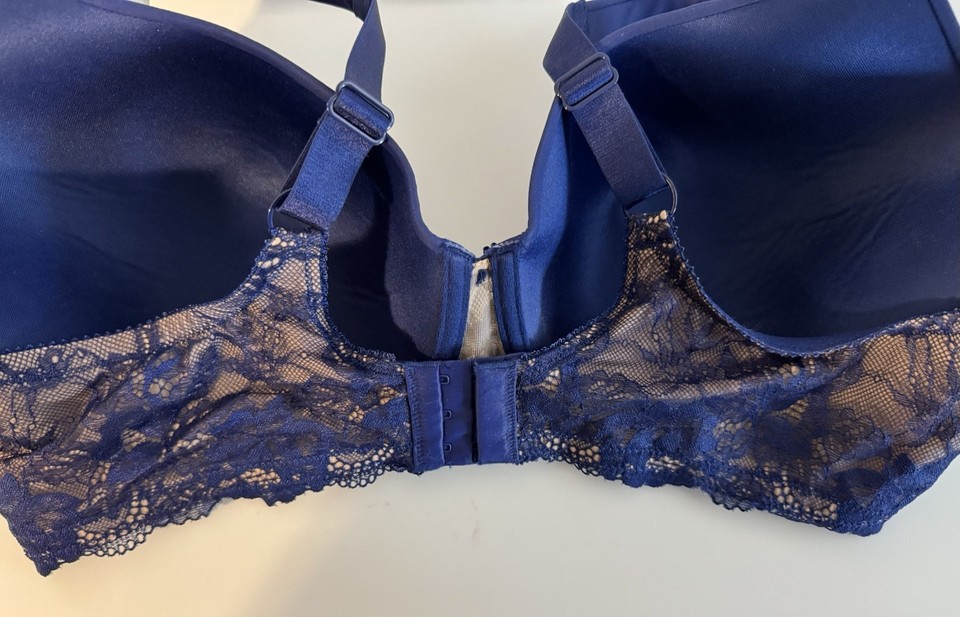 NEW NWT Parfait 42F 42G Padded Bra Navy Lace Lapis Blue Plus Size ...