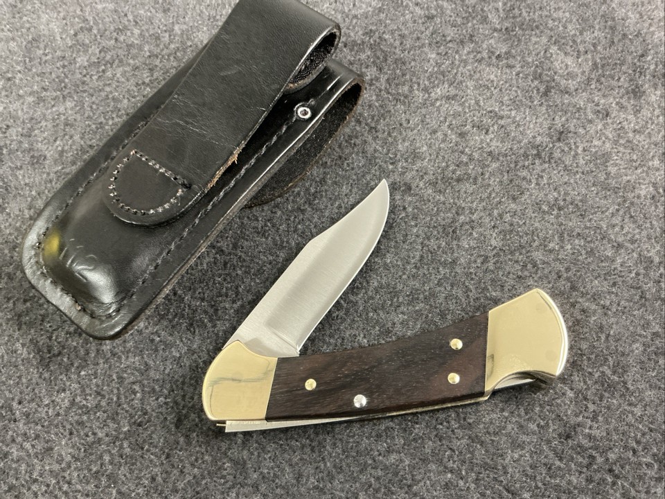 VINTAGE 1974-1980 BUCK PATTERN # 112 LOCKBACK POCKET KNIFE & LEATHER ...