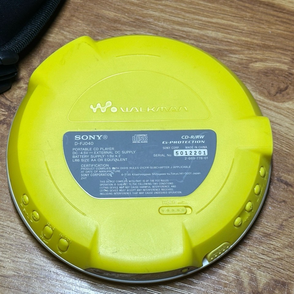 Sony Walkman Psyc D-FJ040 CD Player Yellow Rare AM FM Radio Tested ...