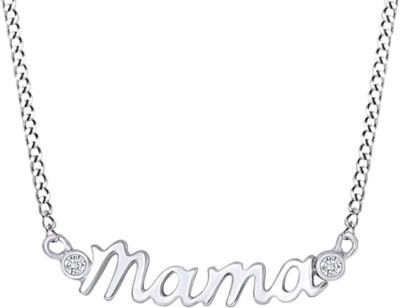2/7ct Natural Round Diamond MAMA Script Pendant 18" Necklace 14K White Gold | eBay