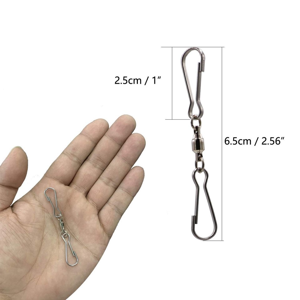 LGEGE 5 PCS Smooth Spinning Dual Clip Swivels Wind Spinner Hangers ...
