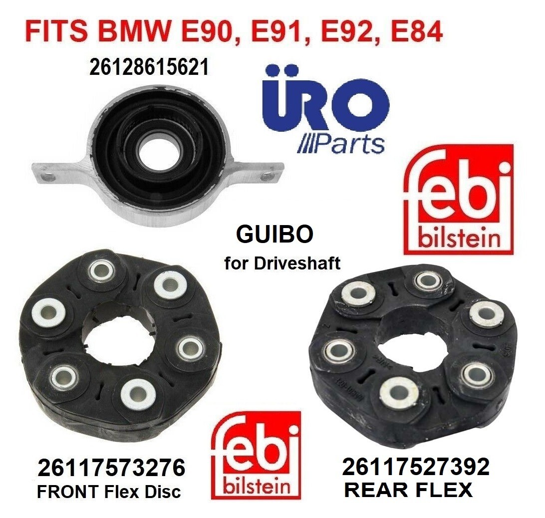 Driveshaft Shaft center Support, Flex Disc Joints SET Fits BMW E90 E91 ...