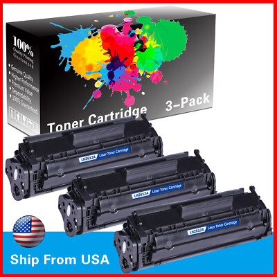 3PK Q2612A 2612A Toner Cartridge 12A| 3020MFP 1010 3030MFP M1319f ...