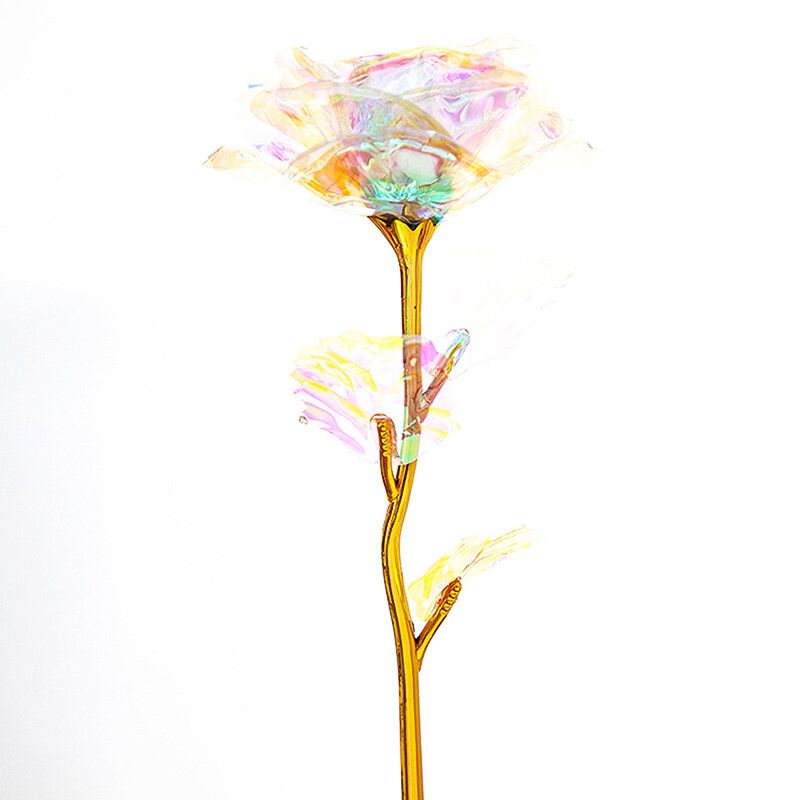 24k Gilded Rose Gold Leaf Artificial Rose Flower Mother's Day Valentine ...