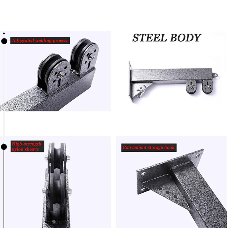 Lat Pull Down Cable Pulley Weight Machine Wall Mounted Home Gym Fitness ...