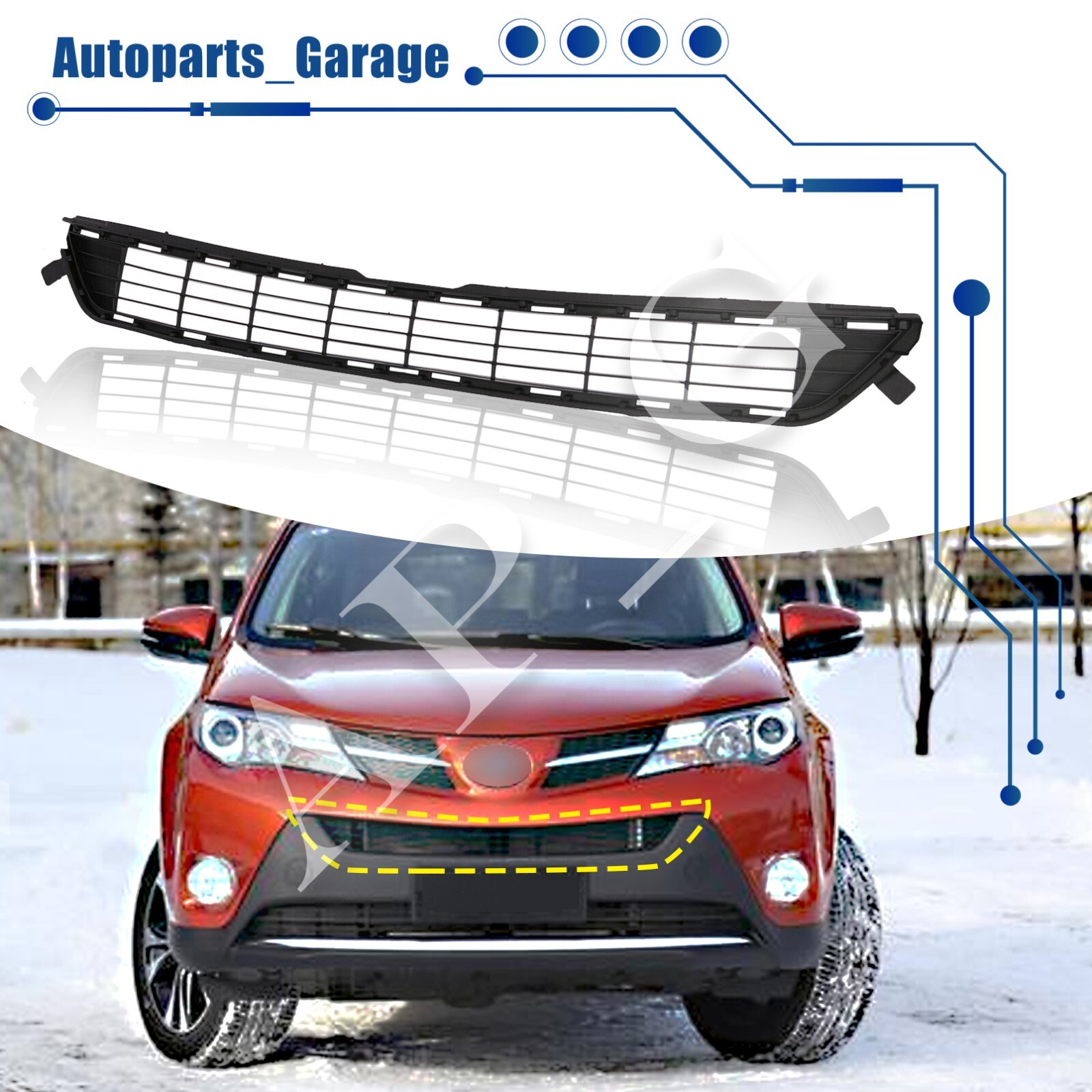 Front Bumper Lower Grille For 2013 2014 2015 Toyota RAV4 TO1036141 ...