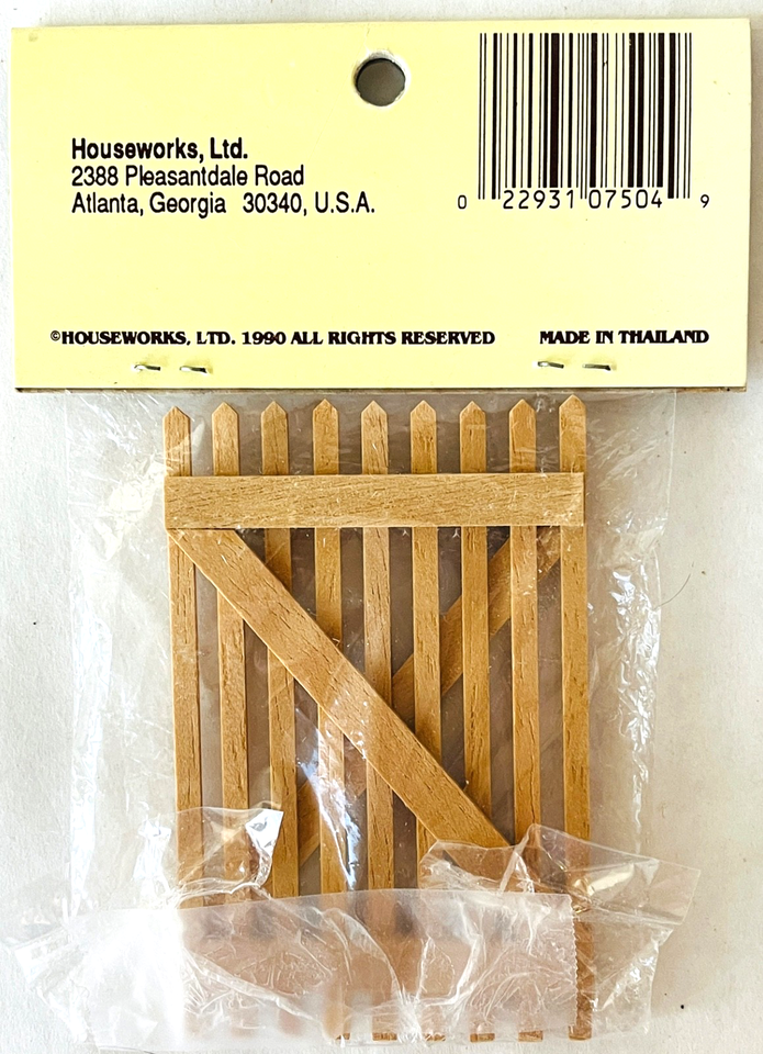 Dollhouse Miniature Picket Fence Gate 1:12 Scale 3-1/8 x 2" New ...