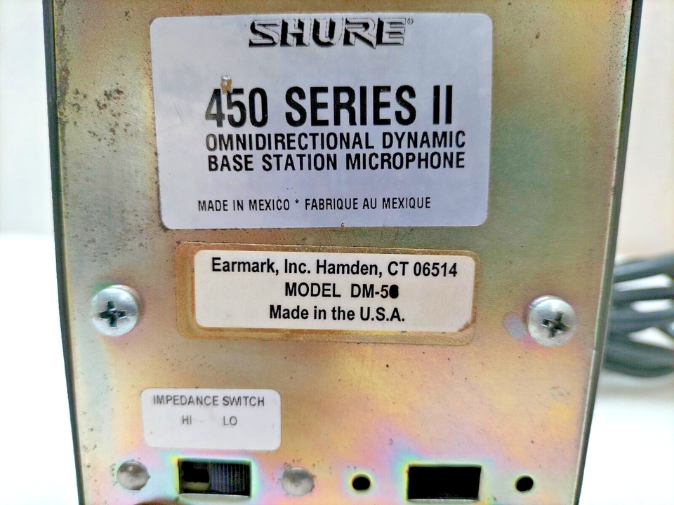 SHURE 450 SERIES II OMNIDIRECTIONAL DYNAMIC BASE STATION MICROPHONE | eBay