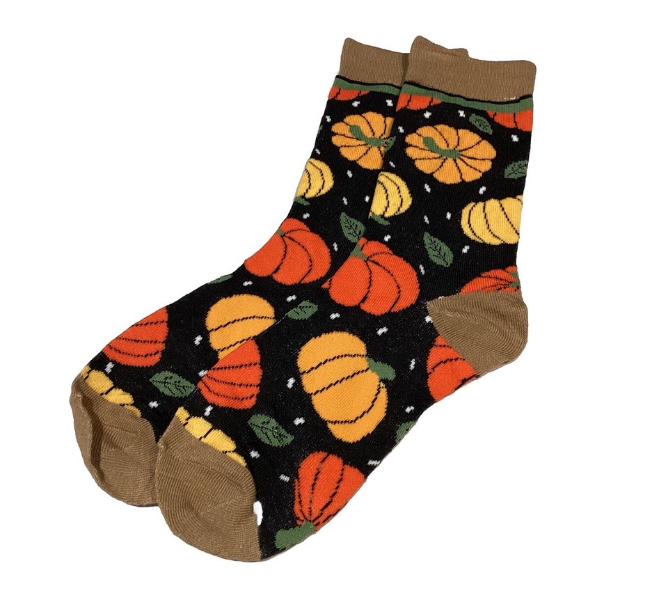 Fall Leaves Pumpkins Fall Thanksgiving Socks Women Cute Socks Novelty ...